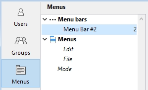 The menus are managed in the Toolbox's menu section: